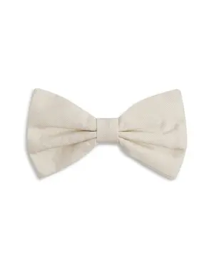 REISS Silk Grosgrain Bow Tie - Ivory