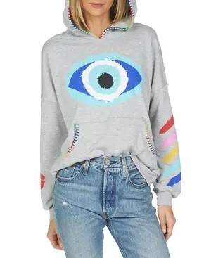 Lauren Moshi Raya Painted Evil Eye Hoodie