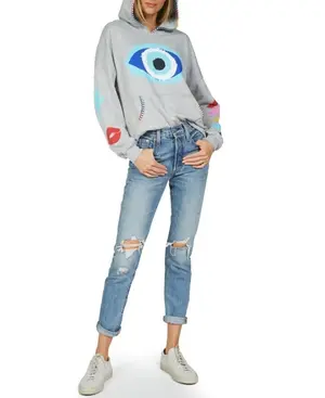 Lauren Moshi Raya Painted Evil Eye Hoodie