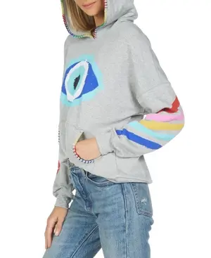 Lauren Moshi Raya Painted Evil Eye Hoodie