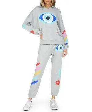 Lauren Moshi Raya Painted Evil Eye Hoodie