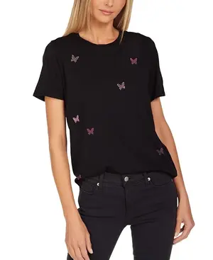 Lauren Moshi Croft Crystal Butterflies Tee