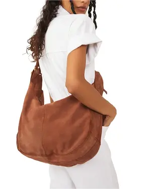 Free People Roma Suede Tote - Rust