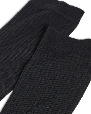 STEMS Rib Knit Crew Socks - Black