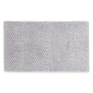 HUDSON PARK COLLECTION Palermo Chevon Bath Mat - Grey