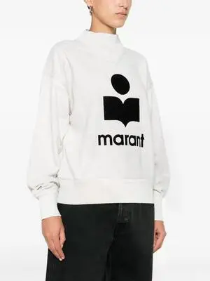 MARANT ETOILE Flocked Logo Sweatshirt - Neutrals