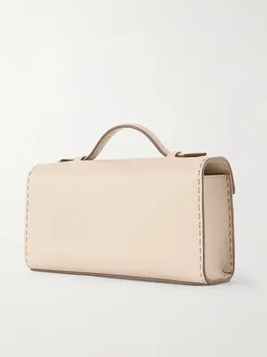 Savette Symmetry Pochette Textured-leather Tote - Neutrals