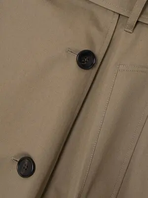 Burberry Belted Cotton-gabardine Midi Skirt
