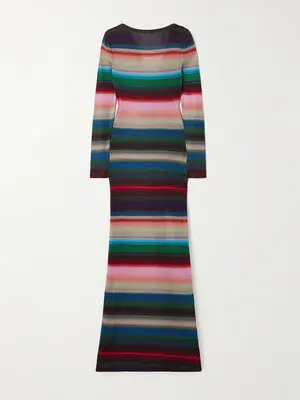Missoni Striped Crochet-knit Maxi Dress - Blue