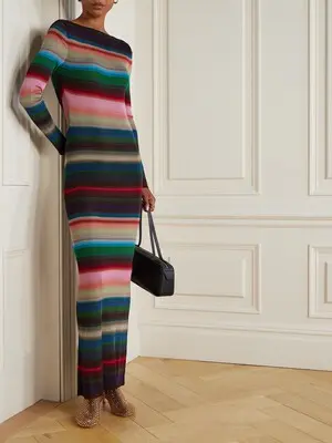 Missoni Striped Crochet-knit Maxi Dress