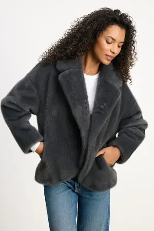 Women's Gray Fur Jackets