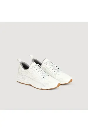 Sandro Flame Mixed Material Sneakers - White