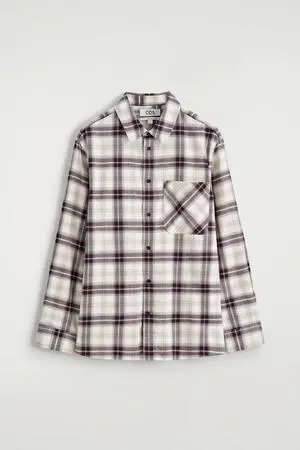 Cos Checked Pima Cotton Shirt - Beige