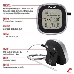 ESCALI Touch Screen Thermometer And Timer - Black
