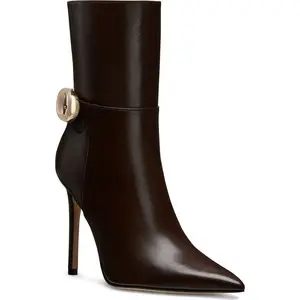 STUART WEITZMAN Power Buckle Leather Bootie - Walnut