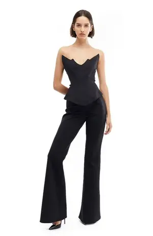 MOTHER OF ALL April Zipper Corset Top - Black
