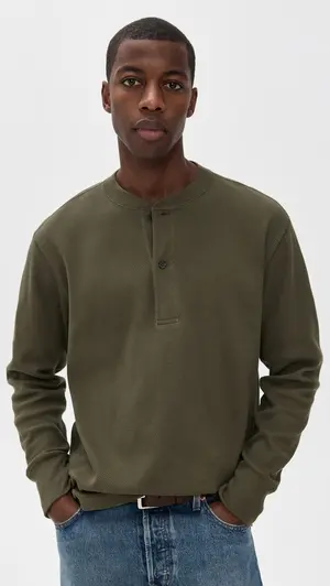 Filson Waffle Knit Henley Top