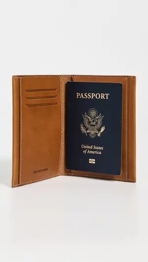 Shinola Leather Passport Wallet - Tan