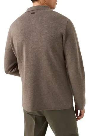 Eton Merino Wool Milano Knit Overshirt - Light Beige
