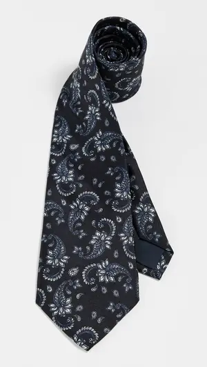 LES DEUX Paisley Neck Tie - Black