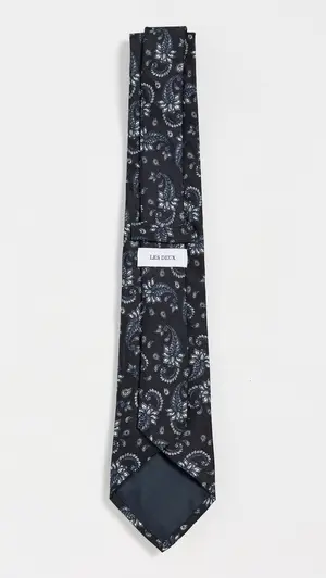 LES DEUX Paisley Neck Tie - Black