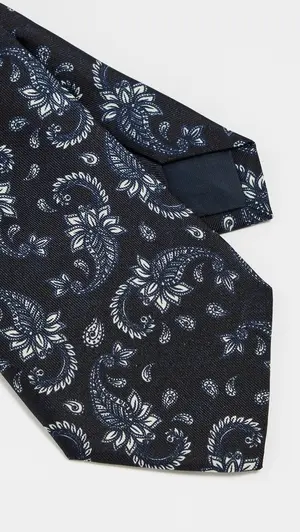 LES DEUX Paisley Neck Tie - Black