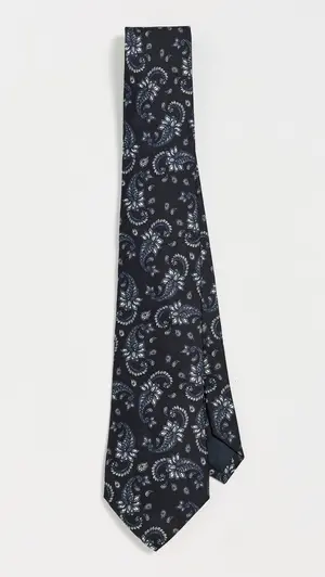 LES DEUX Paisley Neck Tie - Black