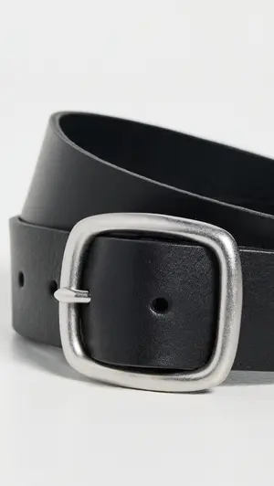 Madewell Centerbar Leather Belt - True Black