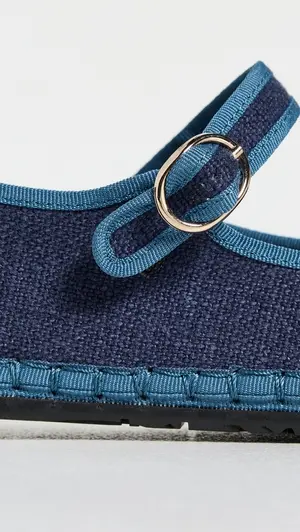 FLABELUS Linen Mary Jane Flats - Arthur