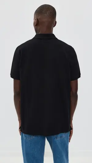 Maison Kitsuné Fox Head Patch Regular Polo - Black