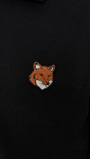 Maison Kitsuné Fox Head Patch Regular Polo - Black