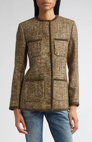 GOLDEN GOOSE Journey Boxy Tweed Jacket
