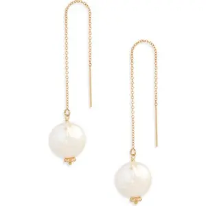 KIARA BY KI-ELE Brooklyn Freshwater Pearl Threader Earrings - Gold
