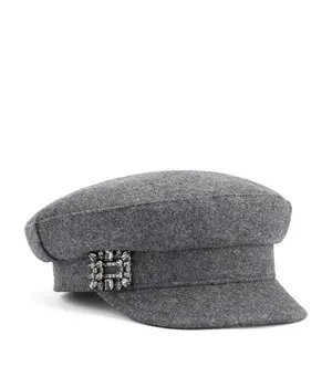 ROGER VIVIER Virgin Wool-cashmere Baseball Cap - Grey