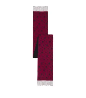 Alexander McQueen Wool-cashmere-silk Skull Scarf - Burgundy