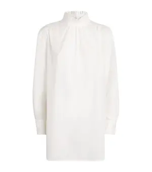 Max Mara Cotton Ruffle-neck Shirt