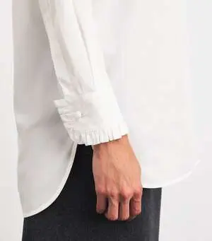 Max Mara Cotton Ruffle-neck Shirt