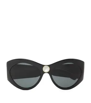 Saint Laurent Crystal Butterfly Cat Eye Sunglasses - Black
