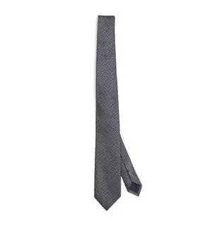 Giorgio Armani Silk Diamond Jacquard Neck Tie - Beige