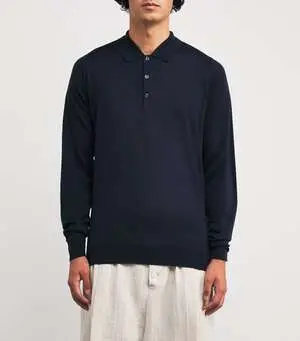 John Smedley Extra Fine Merino Long-sleeve Herbie Polo Shirt