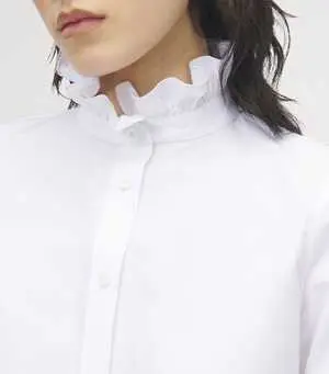 Alexander McQueen Cotton Ruffle-trimmed High-neck Shirt