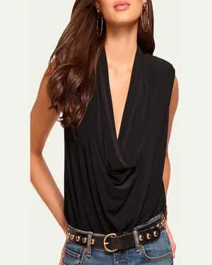 Ramy Brook Eden Sleeveless Cowl-neck Bodysuit