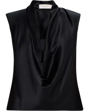 Ramy Brook Gregory Cowl-Neck Silk Blouse - Black
