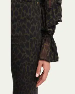 Ramy Brook Tyra Printed Wide-leg Jeans