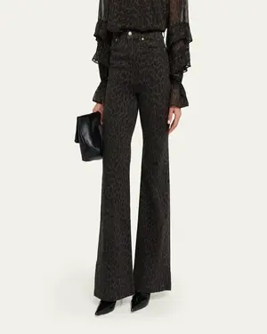 Ramy Brook Tyra Printed Wide-leg Jeans