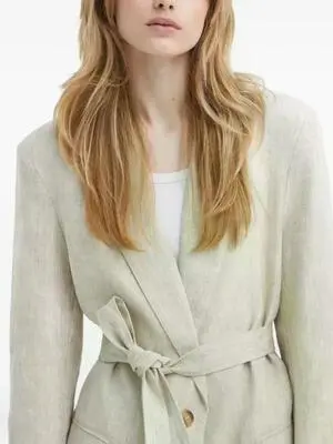ALOHAS Belted Linen Blazer