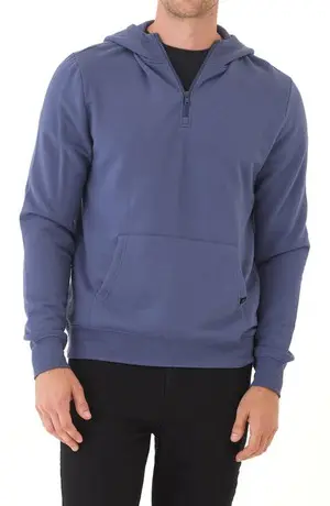 THREADS 4 THOUGHT Colton Feather Fleece Half Zip Hoodie - Deep Sea
