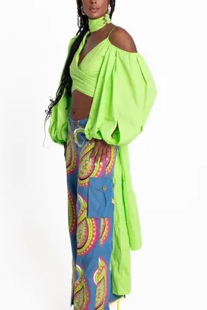 BOHN JSELL Persephone Wrap Top - Green