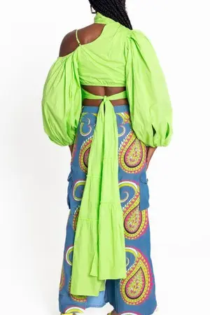 BOHN JSELL Persephone Wrap Top - Green