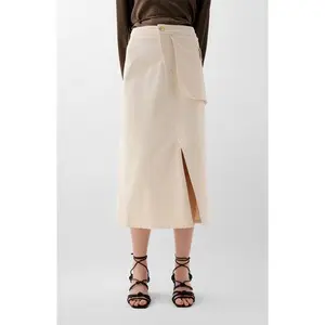 SCALPERS Midi Denim Pocket Skirt